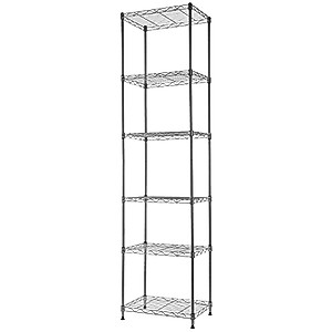 REGILLER 6 Wire Shelving Steel Storage Rack Adjustable Unit Shelves for Laundry Bathroom Kitchen Pantry Closet (16.7L x 11.9W x 64H, Silver)