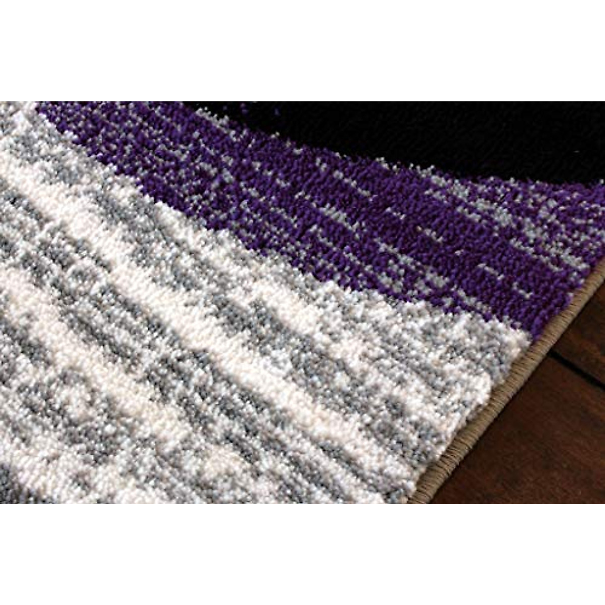 Masada Rugs, Stephanie Collection Area Rug Modern Contemporary Design 1100 Purple Grey White Black (6 Feet X 9 Feet)