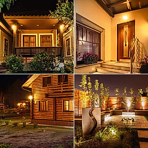 MELPO LED Flood Light Outdoor, 500W Equivalent 5000LM Smart RGB Landscape Lighting with APP Control, DIY Scenes - Timing - Warm White 2700K - Color Changing Uplight, IP66 Waterproof US Plug (4 Pack)