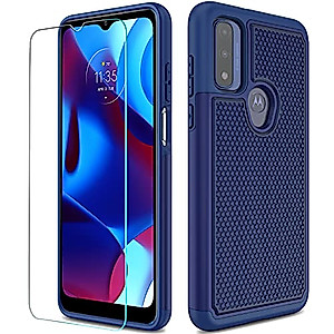 NTZW for Moto G Pure Phone Case: Moto G Power 2022 Case - Moto G Play 2023 Case Protective Case Cover |Anti-Slip & Shock-Proof Silicone TPU Bumper | Heavy Duty Protection Case (Dark Blue)