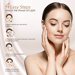 Houzzi LED-Face-Mask- Red & Blue Light Therapy Facial Skin Care Mask