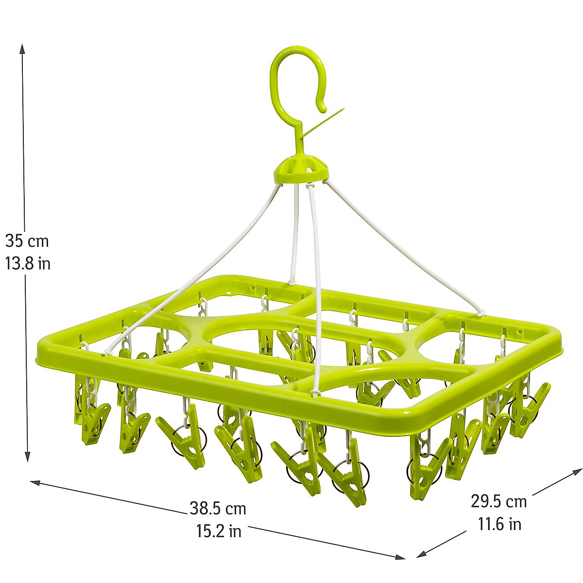 Artmoon Remark Laundry Drying Hanging Rack with 24 Clips - Strong Clothespins (15.2 X 11.6 X 13.8) | Indoor Outdoor Airer Dryer for Drying Baby Clothes, Lingerie, Underwear, Hat, Scarf, Socks, Gloves