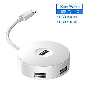 CUJUX USB HUB USB 3.0 USB 2.0 USB C HUB HUB 4 Port Computer Accessories USB Adapter (Color : White)