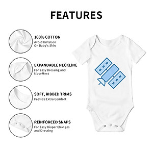 CUSDITOMSUE Custom Unisex Baby Bodysuits Personalized Design Your Picture Name Logo Text Short-Sleeve Bodysuits Baby Romper (3 Months, White)