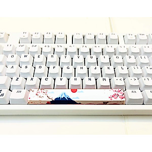 Mount Fuji Pink Sakura 6.25u Spacebar Keycap 2.75x Shift R4/ESC PBT Keyset Dye-Sublimation Artisan Switch OEM Profile for Cherry RGB MX Mechanical Gaming Keyboards (6.25x Spacebar Keycap)