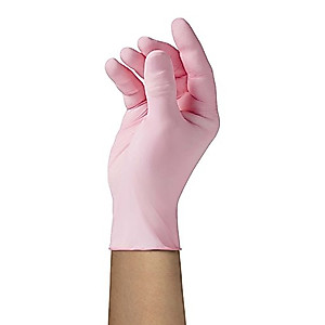 Medline Generation Pink Nitrile Exam Gloves, Disposable, Powder-Free, Pink, Large, Box of 250