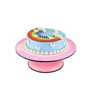 Silicone Baking Mat Cake Mat Silicone Cake Mat Silicone Baking Mat with Measurements for CakeTurntable Stand Non-Stick Heat Resistant Pastry Baking Sheet -Pink