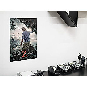 World War Z Poster American Action Horror Film Movie Zombie Apocalypse Aesthetic Retro Classic Classy Decoration Living Room Bedroom Home Office WWZ Poster Cool Wall Decor Art Print Poster 24x36