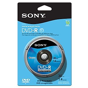Sony 8cm Write-Once DVD-R Skin Pack 10 Pack