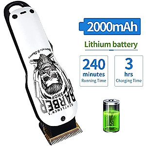 BESTBOMG Hair Clippers & Trimmer T-Blade Cordless Hair Haircut Sets, Hair Haircut with Ceramic Blade Rechargeable 2000mAh/1200mAh with 10 Guide Combs & for Men/Father/Husband/Boyfriend