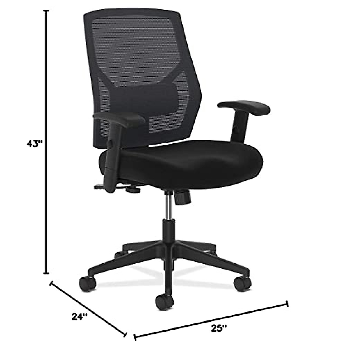 HON Crio High-Back Task Chair - Fabric Mesh Back Computer Chair for Office Desk, in Black (HVL581)