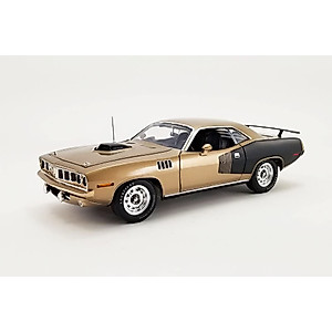 ModelToyCars 1971 Plymouth Hemi Barracuda, Gold Leaf with Black - Acme A1806126-1/18 Scale Diecast Car
