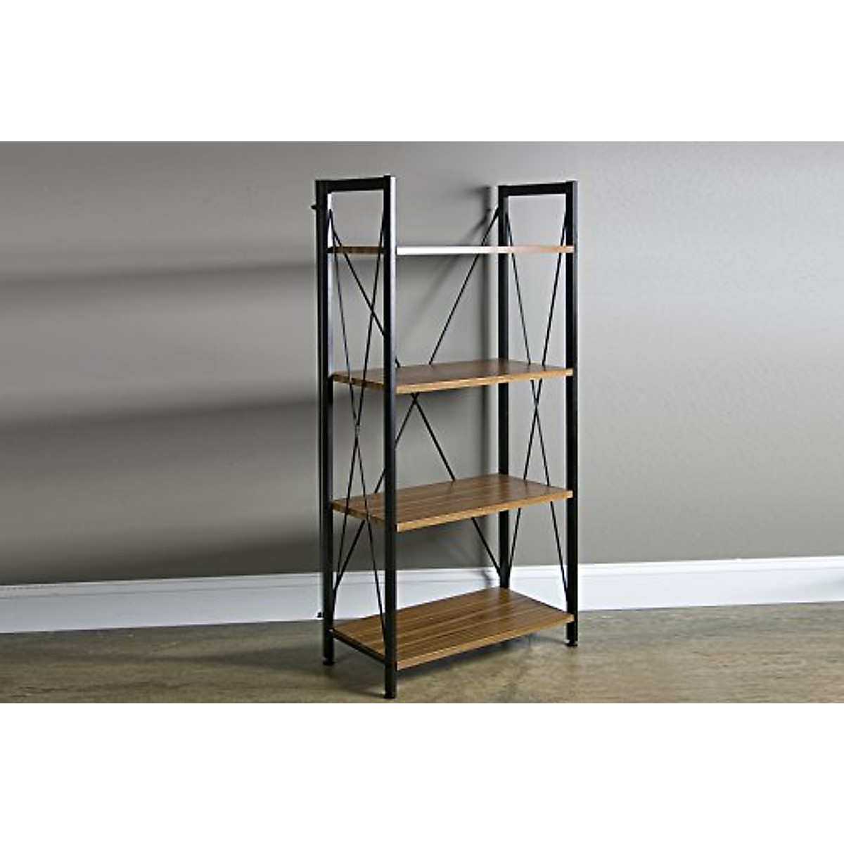 Baxton Studio New Semester Bookshelf, Coffee/Black