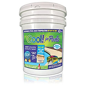 Cool Decking Pool Deck Paint For Coating - Waterproof Concrete Paint that Repairs, Seals, and Cools Your Surfaces - Covers 150 Square Feet