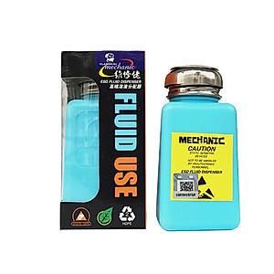 DIYPHONE Push Down Alcohol Pump Dispenser - Plastic Alcohol Bottle with Flip Top Cap for Mobile Phone LCD Screen Cleaning- 6.3 Oz Bottle