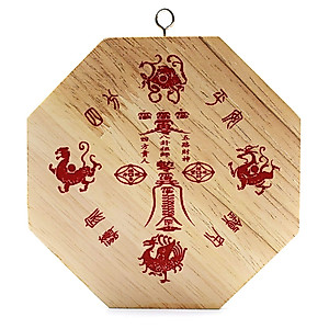 better us Chinese Feng Shui Wood Bagua Mirror Fengshui ba gua Mirrors 6 Inch (Convex)