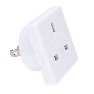 UK to US Adapter England American Socket 3 Pin to 13 Amp 2 Pin Plug Type G to Type A B | International Universal USA Travel Adaptor Adopter | for Mobile Phone Tablet Laptop | 1 x White