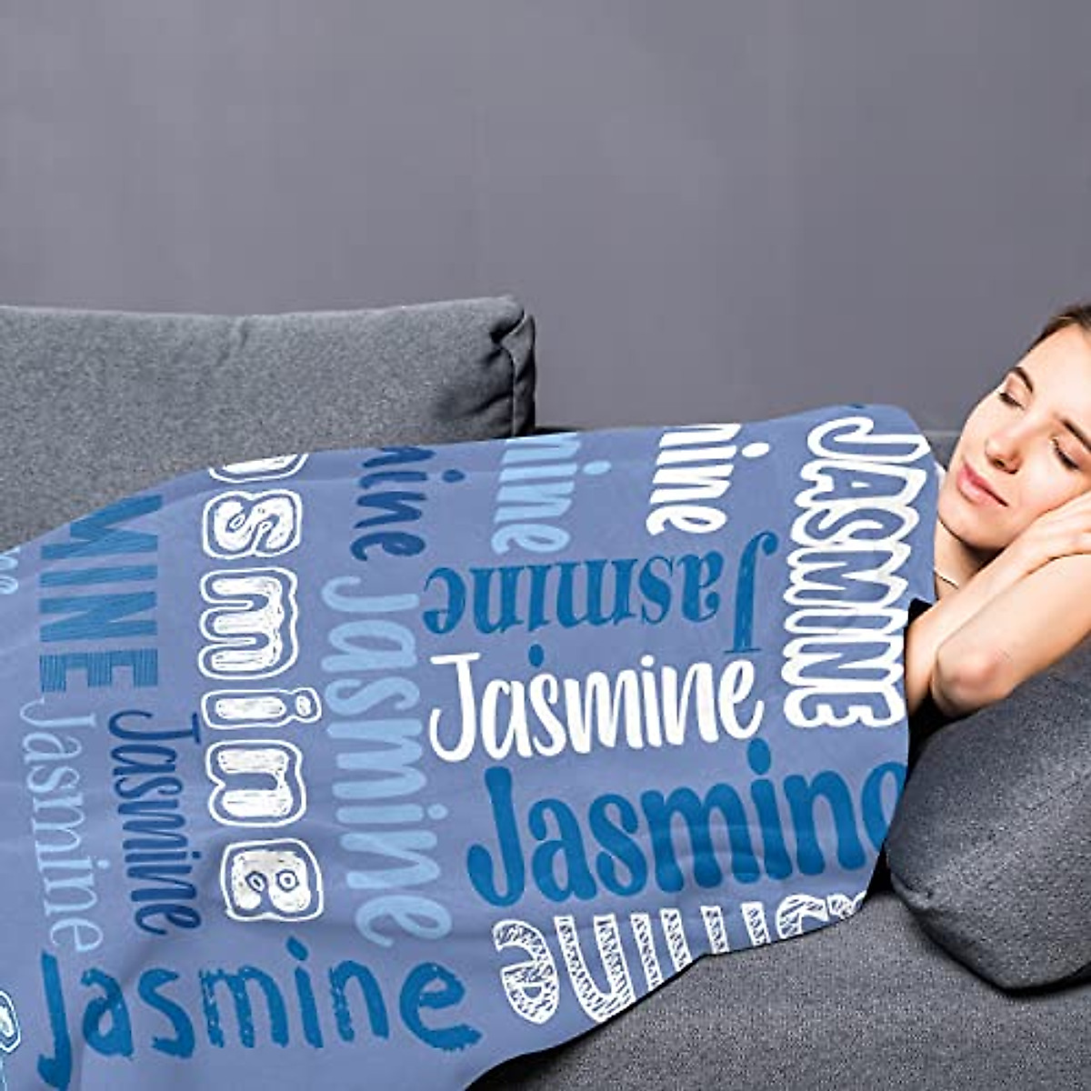 Personalized Blanket with Name Custom Throw Blanket for Kids Adults Customized Soft Name Blankets Personalized Gifts for Birthday Christmas Valentines Day 50x60