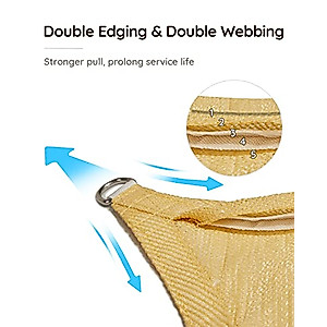 Quictent 24X24FT Large Oversized 185G HDPE Square Sun Shade Sail Canopy 98% UV Block Outdoor Patio Garden with Hardware Kit