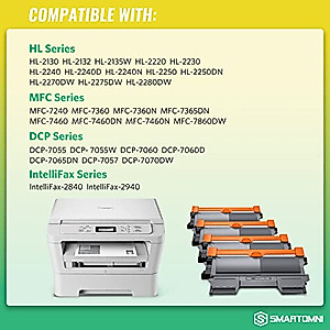 S SMARTOMNI TN450 TN420 Compatible Toner Cartridge for Brother TN-450 TN-420 use for HL-2130 HL-2135W HL-2250 MFC-7240 MFC-7365DN DCP-7060 DCP-7057 DCP-7070DW IntelliFax 2840 2940(Black, 4 Pack)