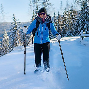 Xtrempro Snowshoes Snow Terrain Lightweight Ergonomic Design Lightweight Aluminum Alloy with 13 Point Crampons 120/160/210/300 lbs. Capacity- 21"/25"/30”/36" (Black, 25)