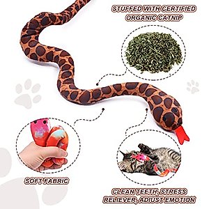 Snake Catnip Toys Kitten Supplies Interactive Catnip Toys for Indoor Cats Snakes Cat Toy Gift for Cat Lovers Dental Health Chew Toy Set of 3