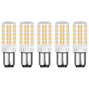 Maelsrlg BA15D LED Bulb, 50W Equivalent, 120 Volt, Soft White 2700K, Dimmable, Double Contact Bayonet Base, 5W 600 Lumen, 5-Pack