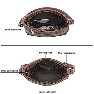 CLUCI Crossbody Purses for Women, Medium Size Zipper Pocket Adjustable Strap, Soft Leather Women's Shoulder Handbags