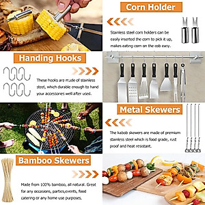 Blackstone Griddle Accessories Kit, 145 Pcs Flat Top Grill Accessories for Blackstone and Camp Chef, Professional Grill Spatula Stainless Steel BBQ Accessories for Men Outdoor Camping