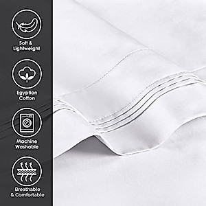 SUPERIOR 1000 Thread Count Egyptian Cotton Pillowcase Set, Pillow Covers for All Pillows and Sleepers, Soft Pillowcases for Bed Fashion, Basics, Large Cases, 2-Piece Set- Standard, Grey