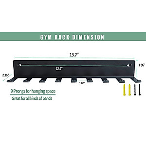 Multi-Purpose Storage Rack Resistance Bands Rack Gym Storage Rack Fitness Bands Rack Heavy Duty Rack for Resistance Bands, Straps, Jump Ropes, Foam Rollers, Chains, Weight Belts, Tools (S)