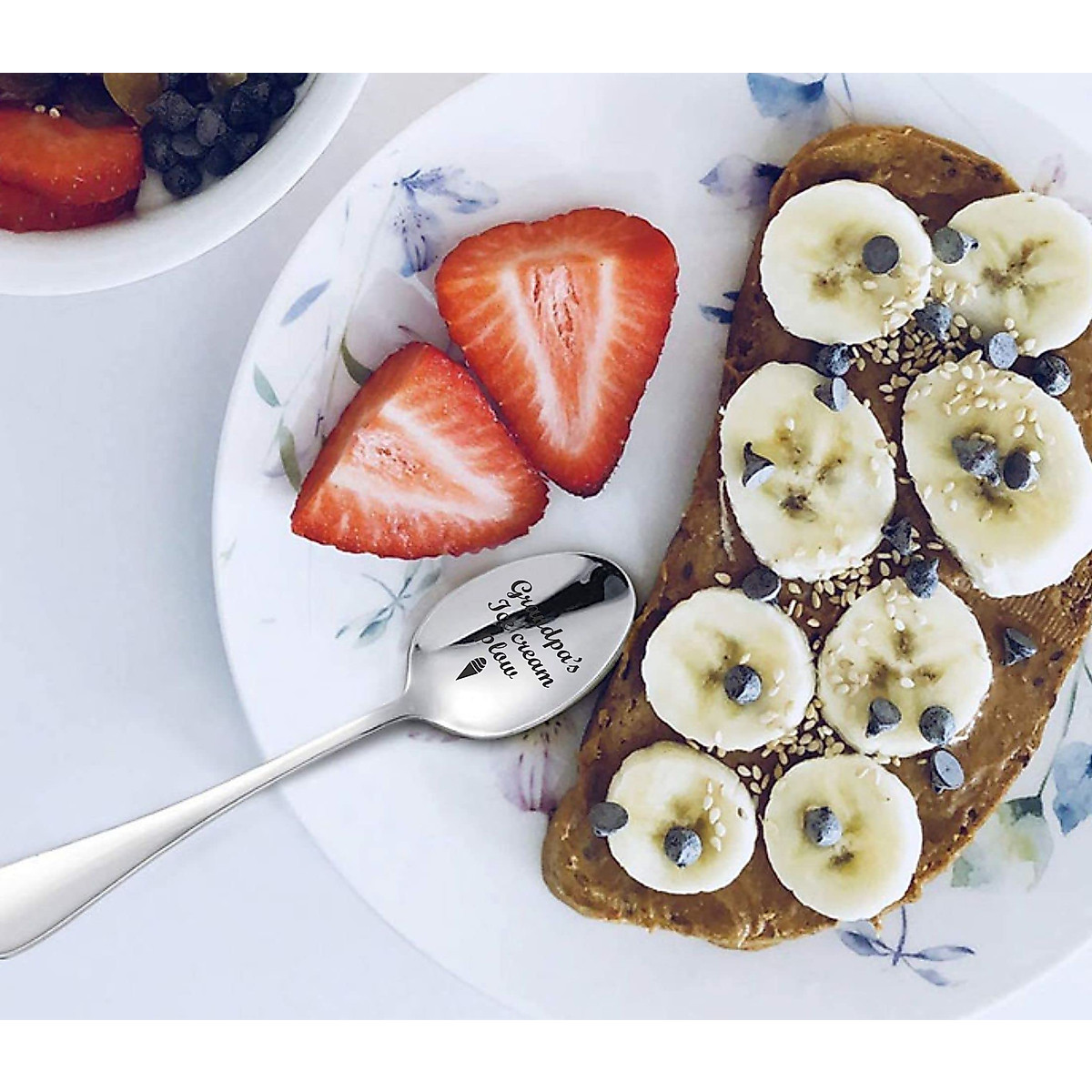 Grandpas Ice Cream Plow | Engraved Spoon Gift for Grandfather | Gift For Grandpa Daddy | Birthday Anniversary Christmas for Men | Stocking Stuffer Ice Cream Lovers Dessert Spoon | 7 Inches Spoon