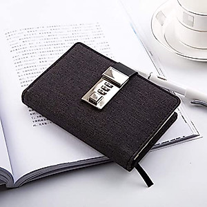 Lock Journal Planner Organizer Lock Diary Travel Diary a7 Mini Pocket Notebook Black