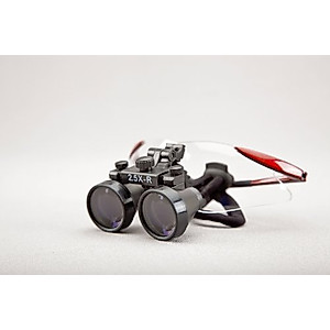 Smedent Dental Surgicial Loupe Loupes 2.5X Magnification 16.5" (420mm) Working Distance Burgundy Goggles