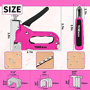 27Pc Staple Gun Set, Pink Staple Guns/Home Use, 3 in 1 Upholstery Staple Gun with 900 Staples, Stapler Gun for Wood Heavy Duty, Fabric, Crafts, Decoration DIY, Home Tool Kit Christmas Gift for Women