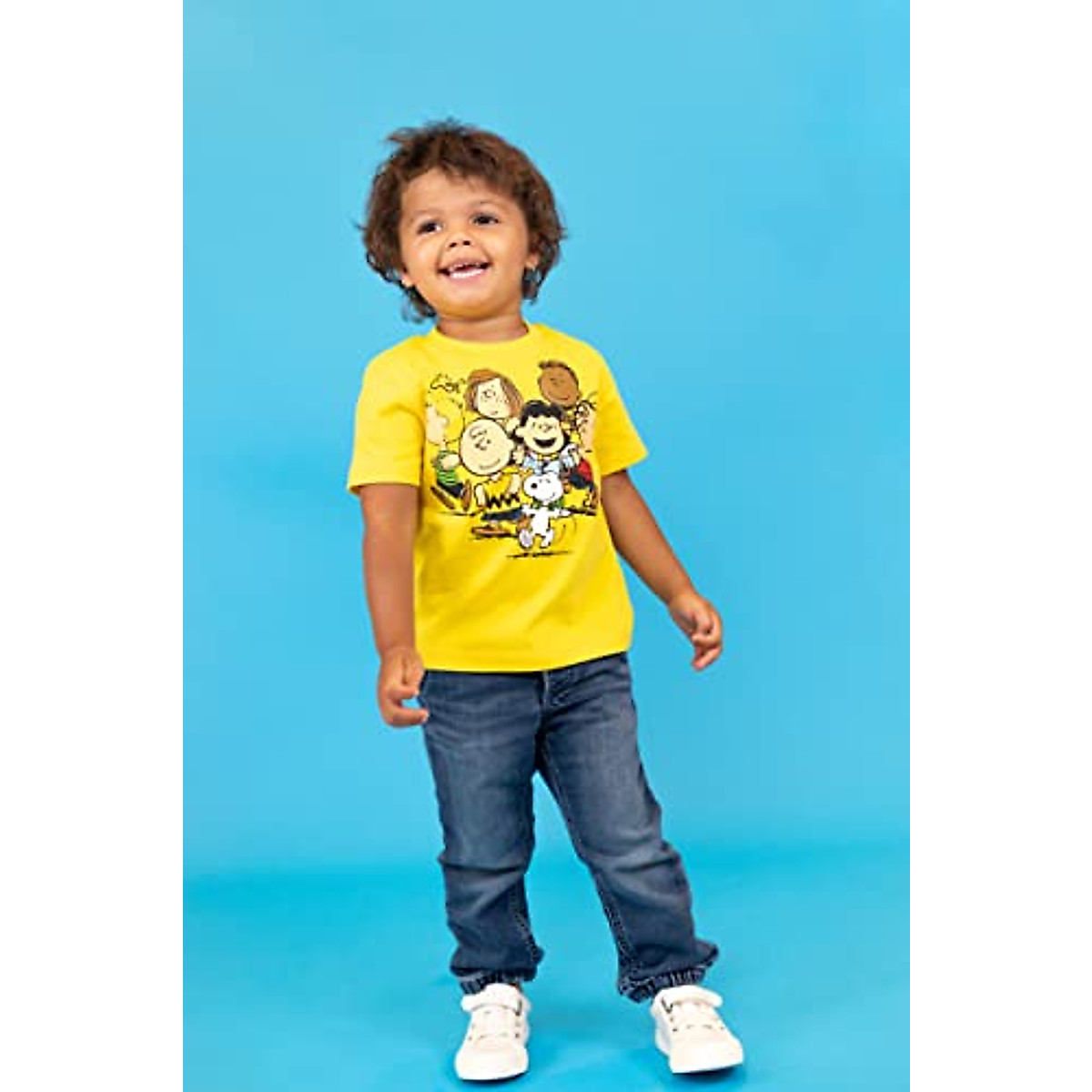 PEANUTS Snoopy Little Boys 2 Pack Graphic T-Shirts Blue/Yellow 7-8