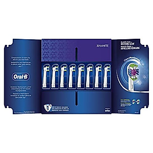 Braun Oral-B 4210201329428 3DWhite Toothbrush Heads with Cleanmaximiser Bristles for Brightening Cleaning in Letterbox Packaging Pack of 8