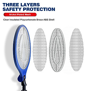 𝟮𝟬𝟮𝟯 𝐔𝐩𝐠𝐫𝐚𝐝𝐞𝐝 Electric Fly Swatter Indoor, Retractable Bug Zapper Racket Powerful Mosquitoes Trap, USB Rechargeable Fly Killer, Pest Control for Home, Bedroom, Kitchen, Patio