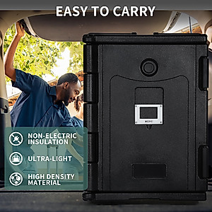 YITAHOME Insulated Food Pan Carrier, 82 Qt LLDPE Hot Box for Catering w/Stainless Steel Pan, Portable Food Warmer Box for 5 Full-Size Pans, Ideal for Restaurant Family Gathering