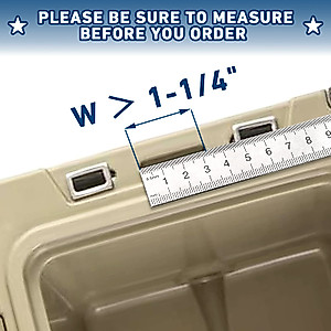 Kuco Cooler Lock Bracket for Mid-to Large-Size Yeti/RTIC Coolers Tie Down Kit Made of Stainless Steel and Protective Coating with Larger Hole Tie Down Accessories Ice Chest Lock [2 Pack]