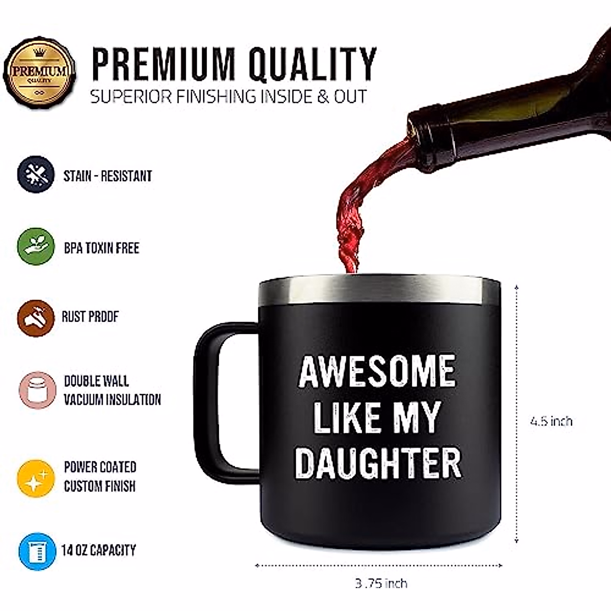 Edizzone Funny Mug for Dads (Awesome Like My Daughter) Dad Gifts - Best Dad Birthday Gift - Gifts for Dad From Daughter - Cool Gifts for Dad - Christmas Gifts for Dad - Dad Gifts From Daughter