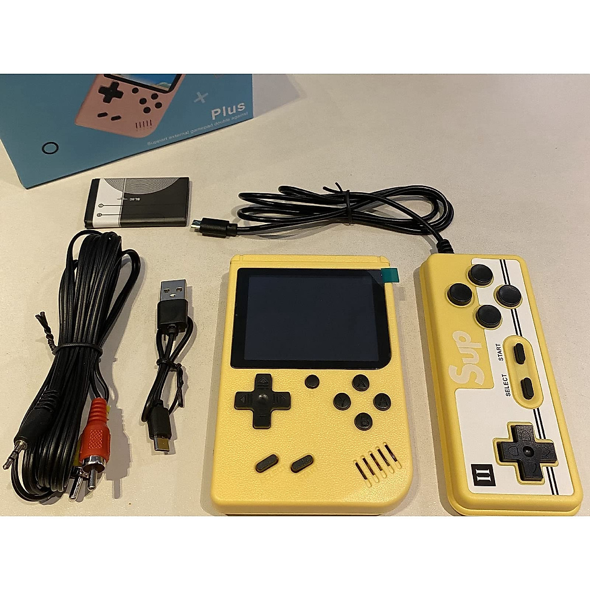 BEYOLO Retro Handheld Game Console Portable Retro Game Console 500 Classical FC Games Support Connecting TV & Two Players Portable Video GameToys Gifts Adults (Yellow, 8cm2.5cm12cm), 8cm*2.5cm*12cm