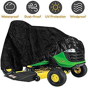 Sunluway LP93917 Riding Lawn Mower Cover For John Deere 100-X300 Series Tractors, 330D Oxford Fabric Rain Protector from Dust Dirt Snow Rain Sun Rays, Supply All Weather Outdoor Protection