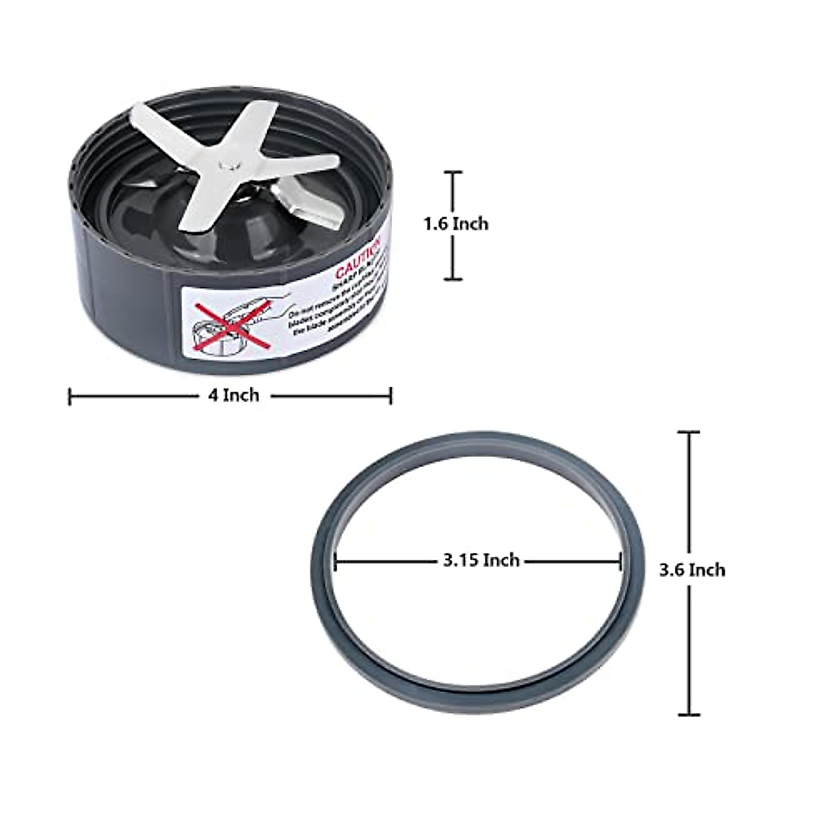 Blender Blade Replacement – New Bearing Replacement Blade Compatible with NutriBullet 900W/600W – Cross Blender Blade with O-Ring Sealing Gasket – Premium Stainless Steel Blade