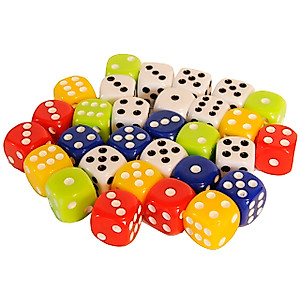 Deluxe Games and Puzzles Qwixx Score Sheets 4 Pack with Qwixx Compatible ‘Socially-Distanced’ Game Dice Quantity = 30, Bundled