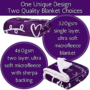 FILO ESTILO Nana Blanket, Gifts for Nana from Granddaughter, Nana Gift from Grandchildren, Best Nana Ever Gifts, Throw Blanket Filled with Love (Purple, Sherpa)