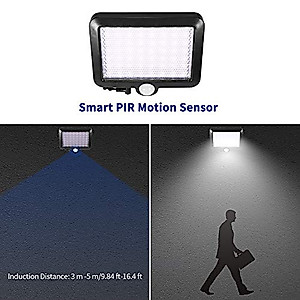 AOZBZ Solar Power Wall Light, Outdoor Motion Sensor Light 56 LEDs Securtiy Night Light Separable Solar Panel Light for Patio Yard Deck Garage Driveway Porch Fence