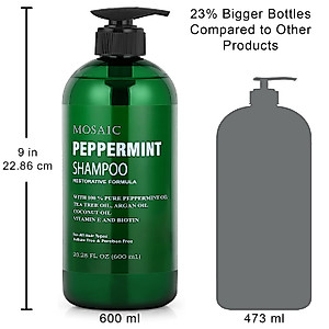 Peppermint Oil Shampoo and Conditioner Set for Hair Growth and Thickening - For Thinning Hair and Hair Loss Treatments for Women & Men, Sulfate Free, 20.2 FL Oz Each