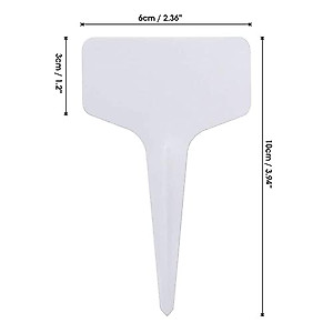 100Pcs Plastic Plant Labels, T-Type Tags Waterproof Re-Usable Nursery Garden Label for Flower Vegetables Herb Signs, White