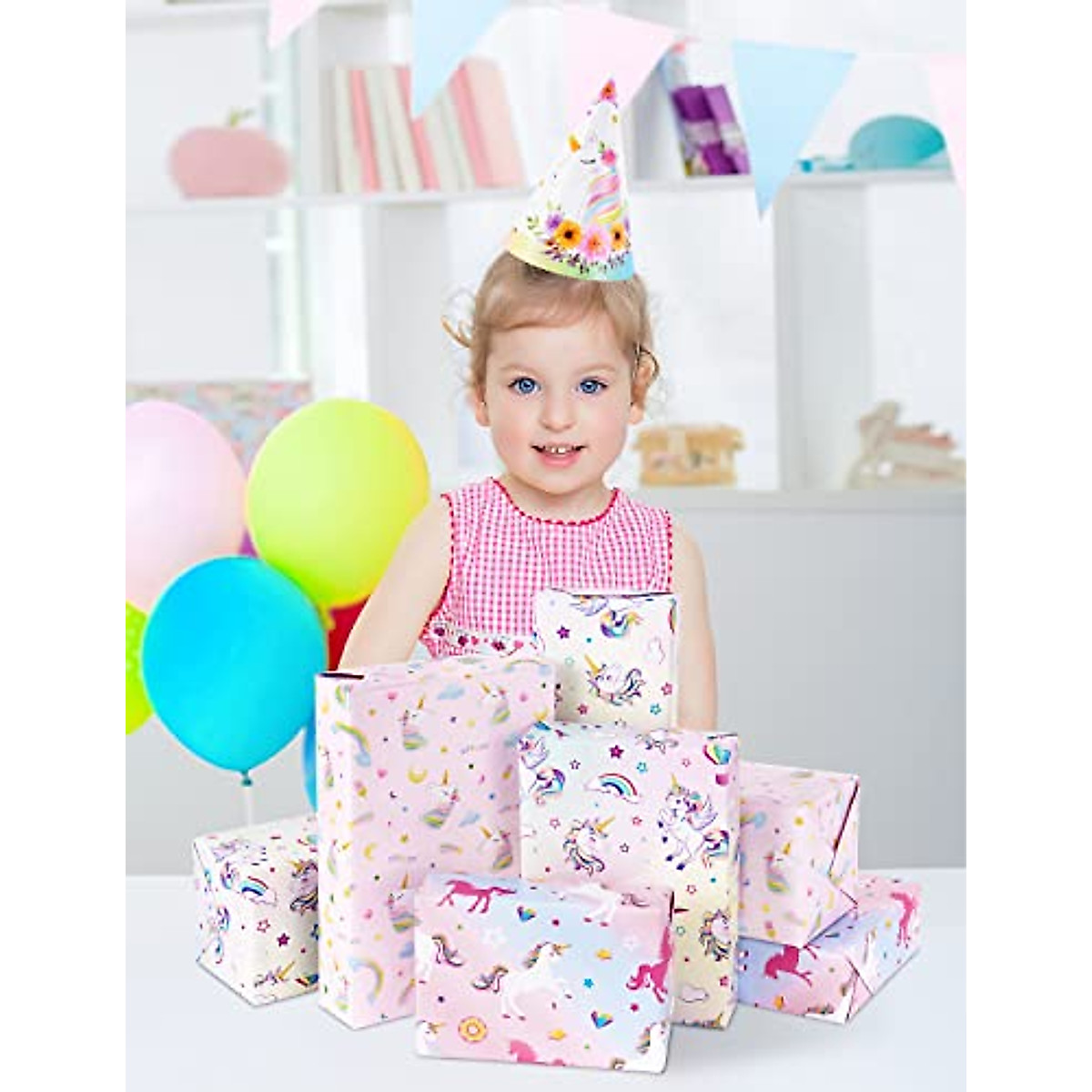 Unicorn Wrapping Paper - 10 Sheet 20'' x 27'' Unicorn Gift Wrapping Paper Girls Birthday Wrapping Paper Pink Wrapping Paper Child Gift Wrap Paper Wrapping Paper Kids Girls Birthday Wrapping Paper